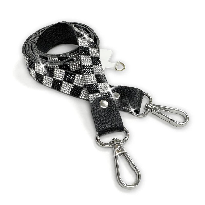 Jacqueline Kent Crystal Embellished Long Checkered Phone Lanyard – Shop ...